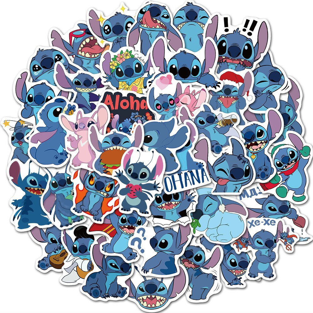Stitch Stickers Stitch Sticker Variety Pack 50 Pieces Vinyl - Etsy