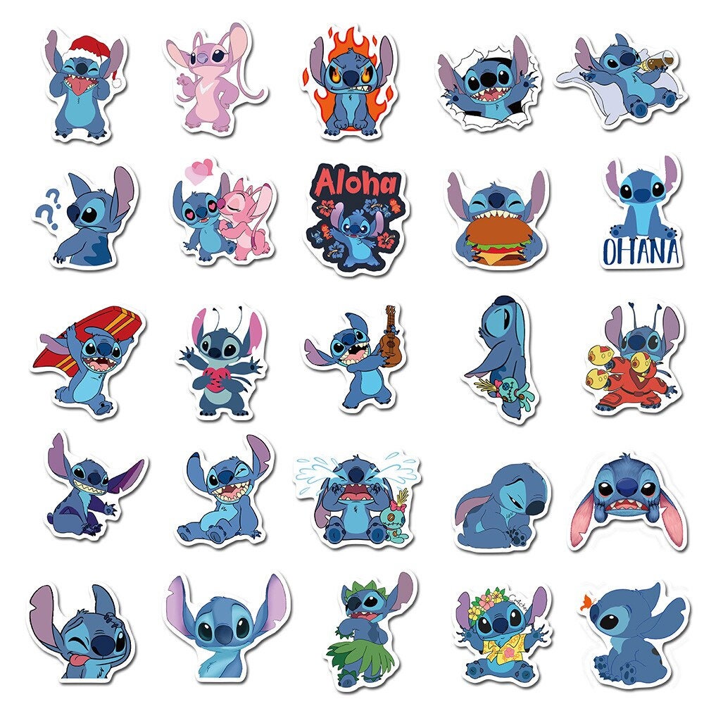 Stitch Stickers Stitch Sticker Variety Pack 50 Pieces Vinyl - Etsy