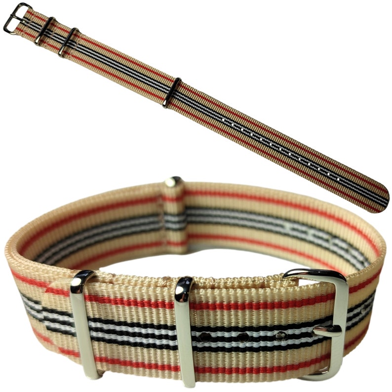 18mm 20mm 22mm One-piece Nylon Watch Straps - Patterned Military ...