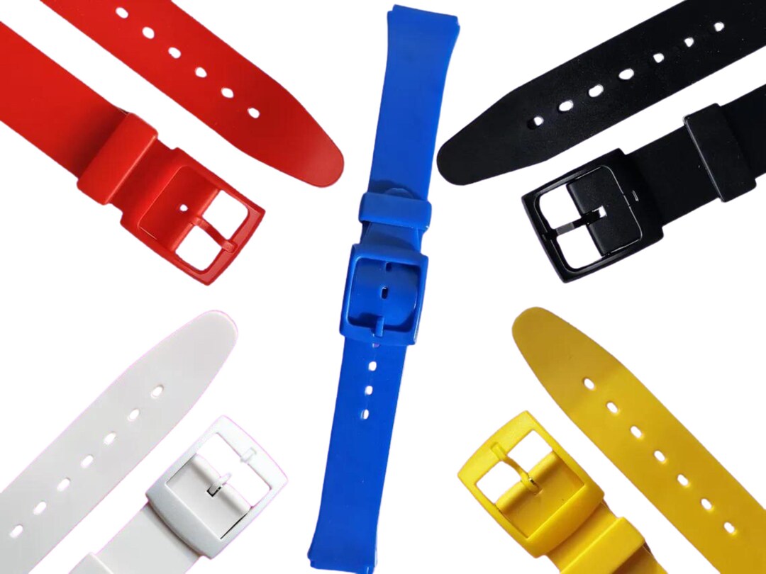 18mm Plastic Waterproof Watch Straps With Colour Matched Buckles ...