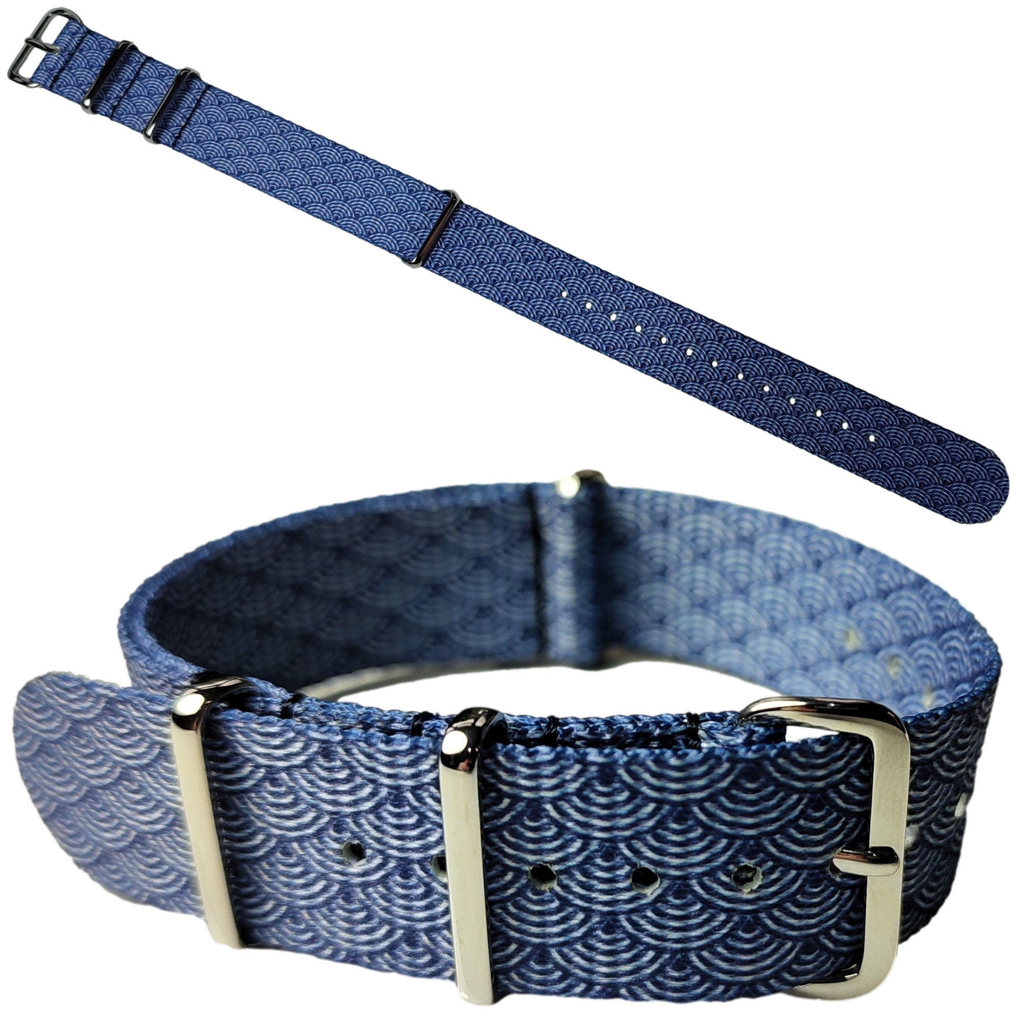 18mm 20mm 22mm One-piece Nylon Watch Straps - Patterned Military ...