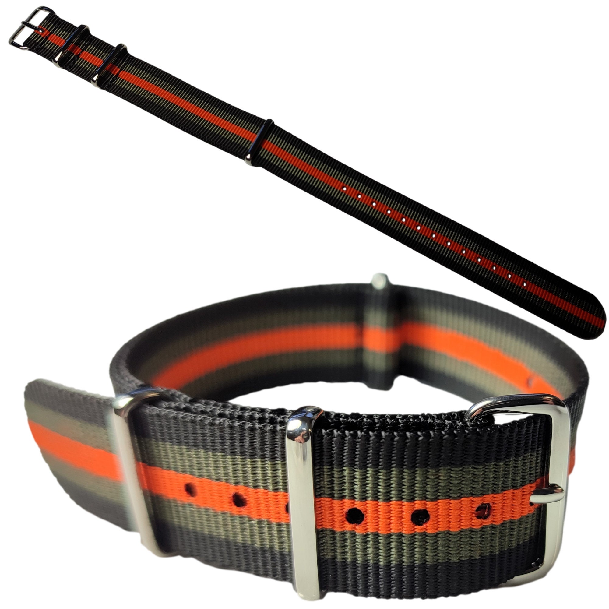 18mm 20mm 22mm One-piece Nylon Watch Straps - Patterned Military ...