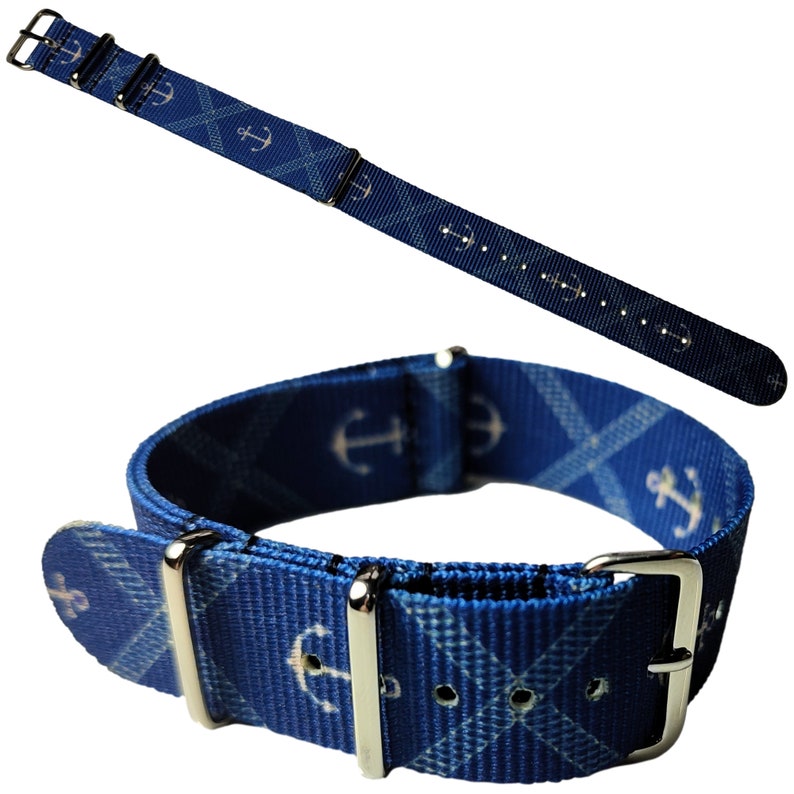 18mm 20mm 22mm One-piece Nylon Watch Straps Patterned Military ...