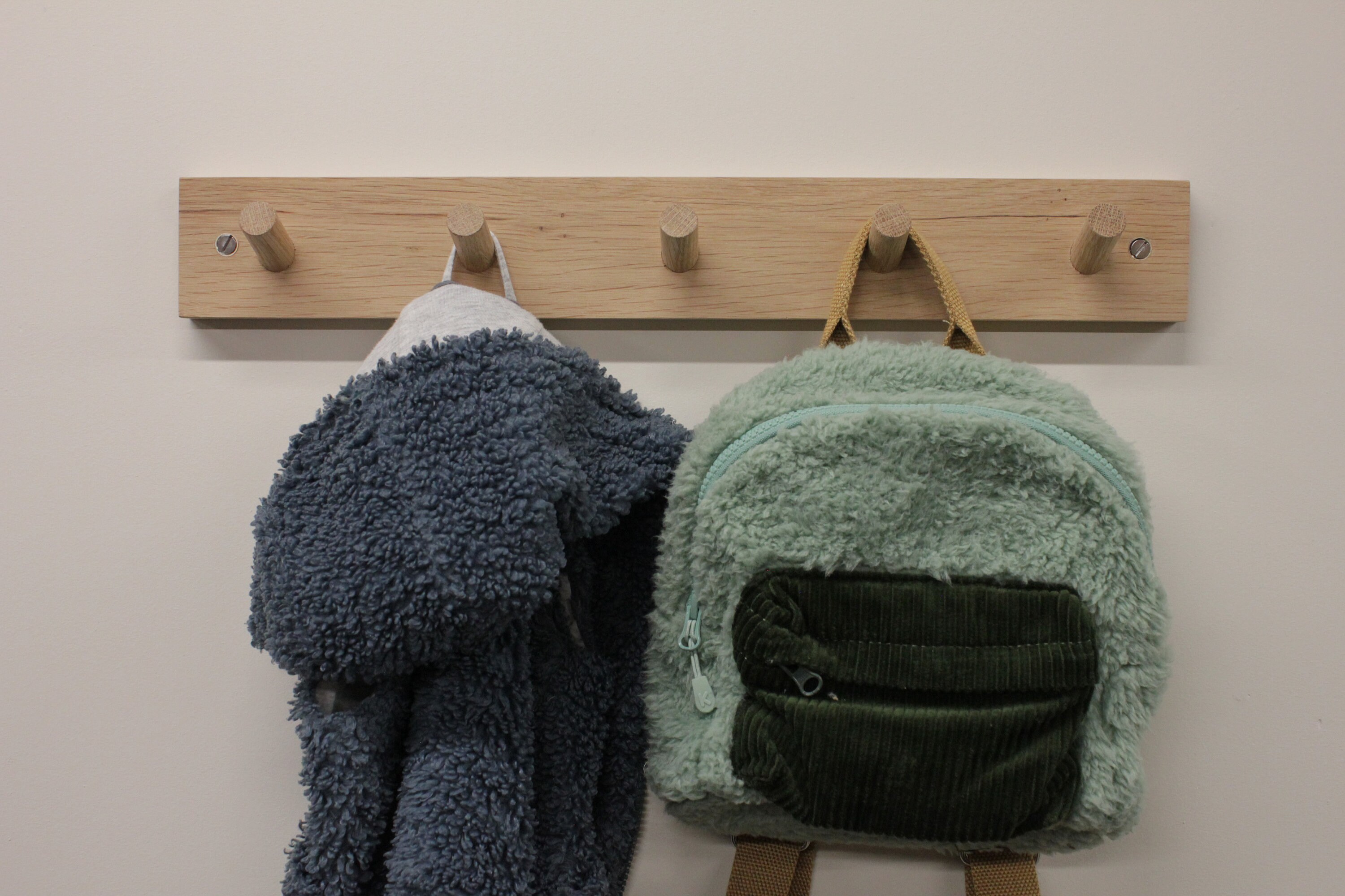 Coat Hook Peg Rail Coat Rack. Handmade From Solid Oak. Short Chunky Peg ...