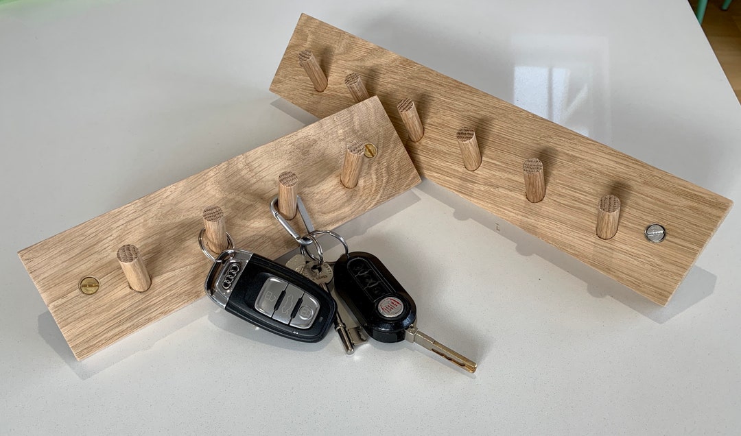 Oak Peg Key Hook, Key Holder, Key Rack for Hallway Entrance. - Etsy UK