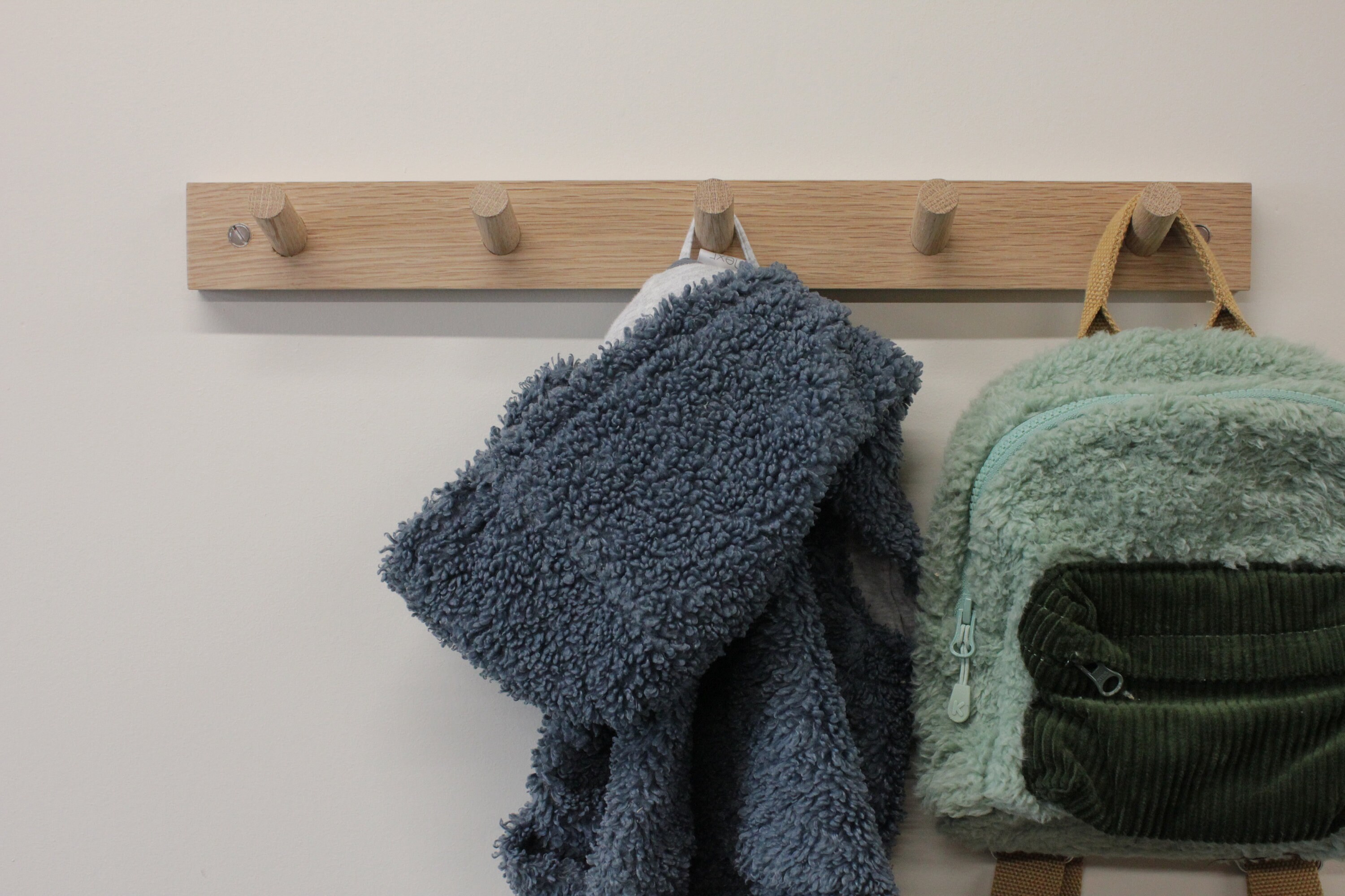 Coat Hook Peg Rail Coat Rack. Handmade From Solid Oak. Short Chunky Peg ...