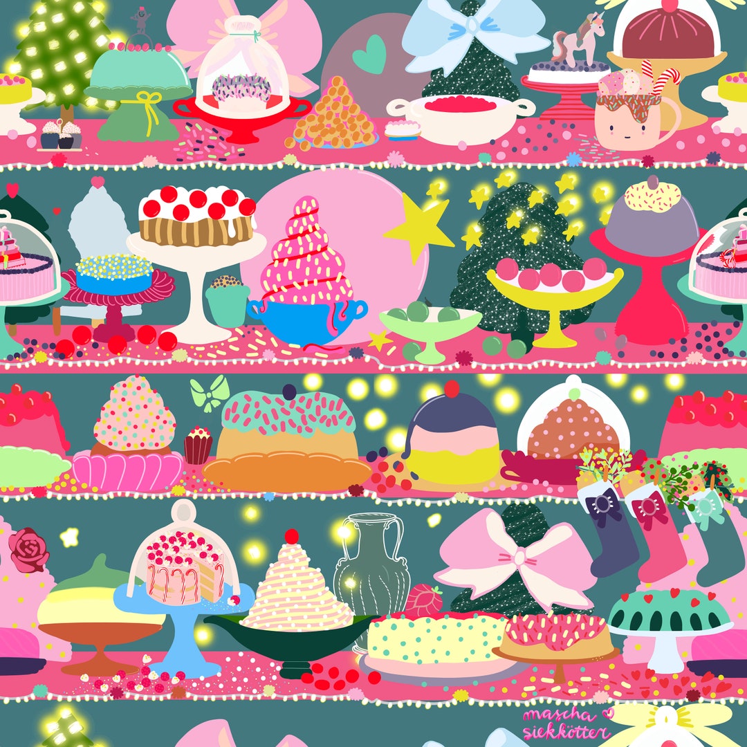 Christmas Winter Bakery Cakes Card - Etsy