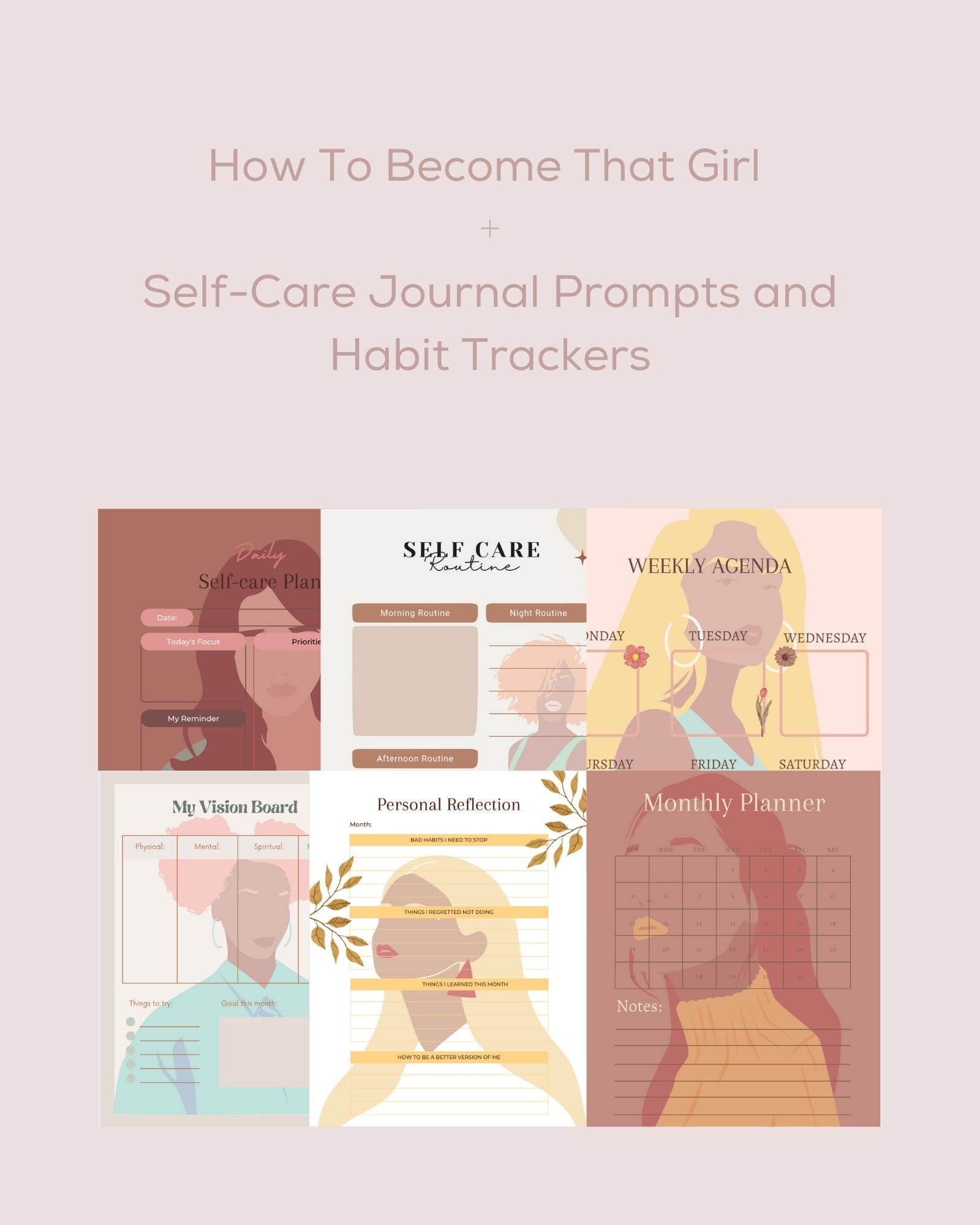 How to Become That Girl Digital Self Care Journal Planner - Etsy