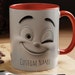 Winking Faces Coffee Mug (11, 15oz) Funny Cartoon Personalizable 3D ...