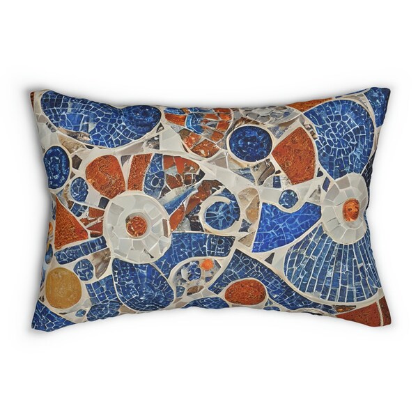 Spanish Tile Outdoor Pillow Blue - Etsy