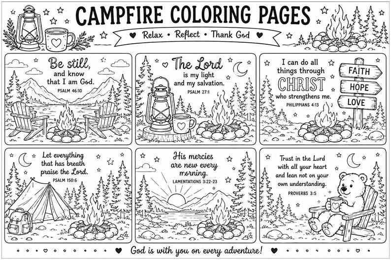 Camping With Jesus Printable Activity Bundle, Sunday School Summer ...