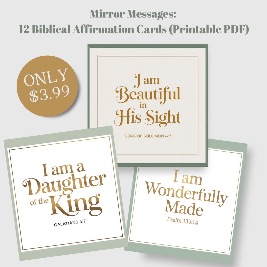 Biblical Affirmation Cards | Christian Scripture Mirror Messages ...