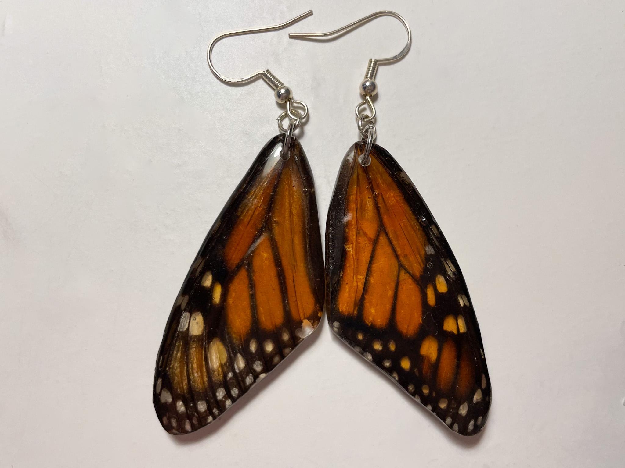 Resin-coated Real Monarch Butterfly Wing Earrings - Etsy