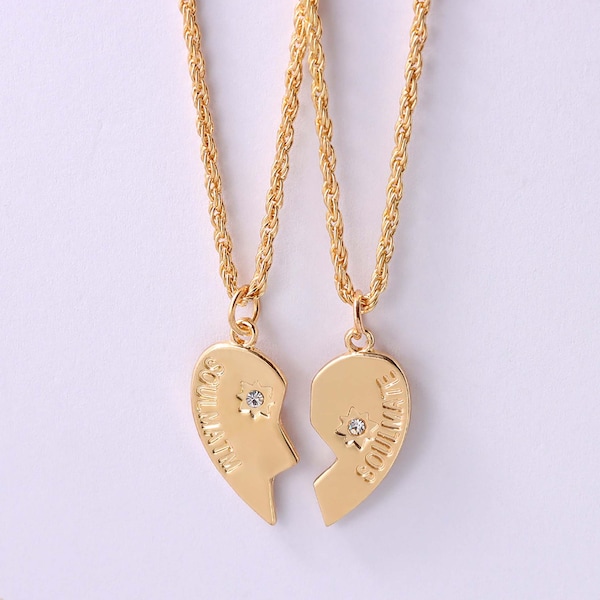 Split Heart Necklace - Etsy