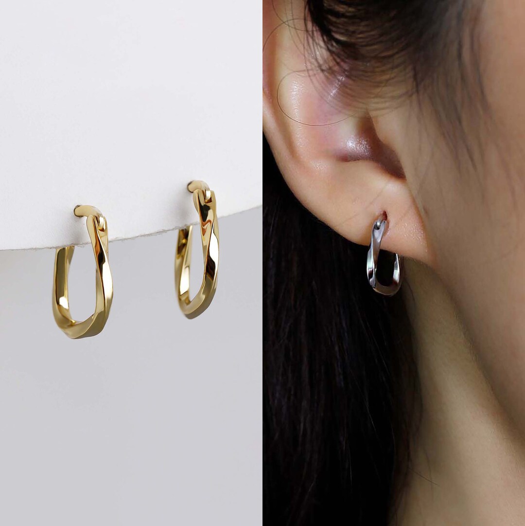 Abstract Hoop Earrings,twisted Hoop Earrings,irregular Hoop Earrings ...