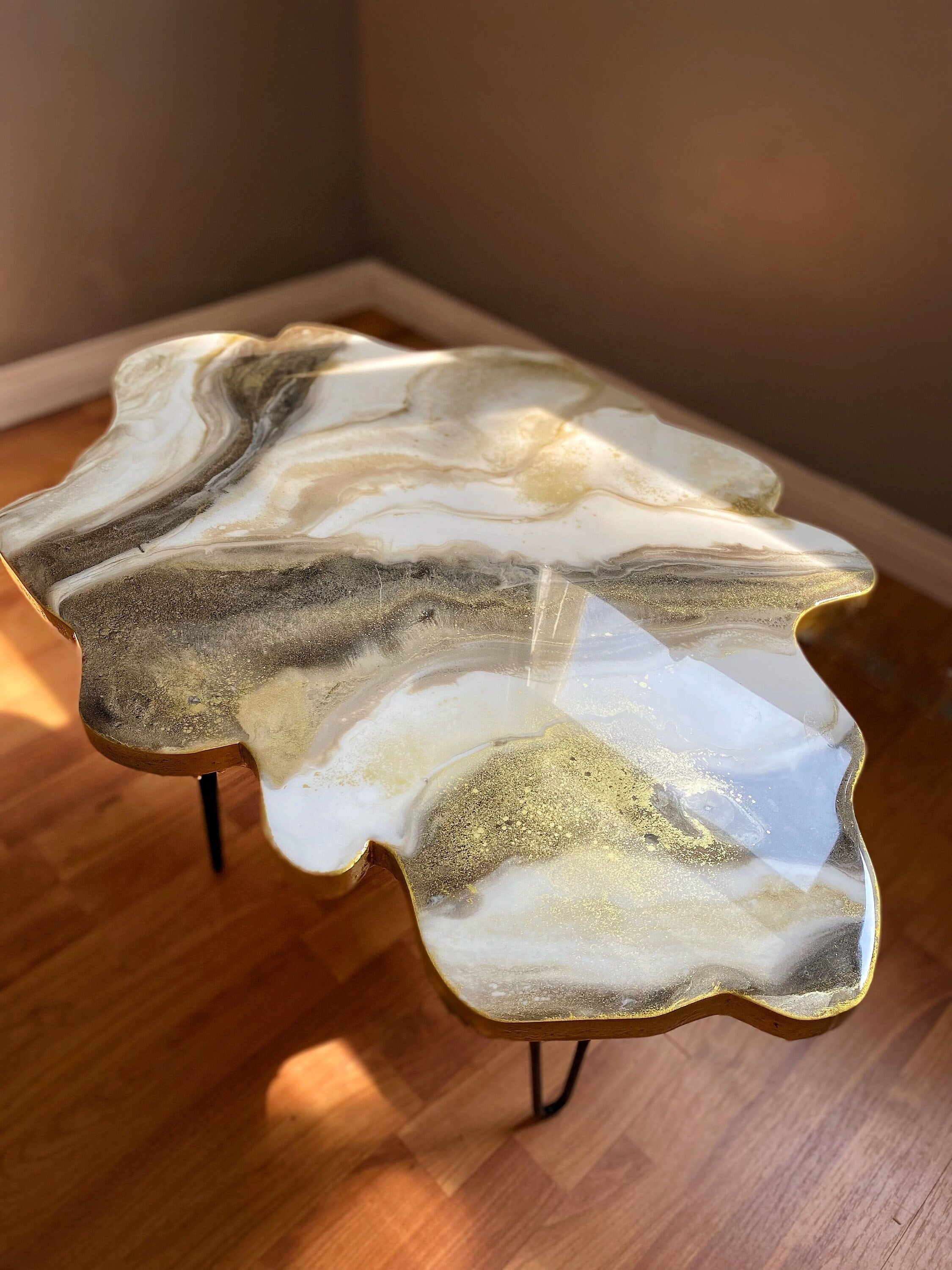Coffee Unique Table of Unusual Shapethe Large Handmade Geode - Etsy