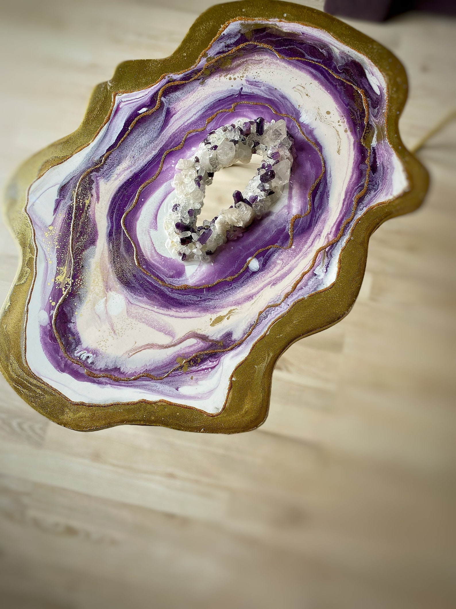 Amethyst Geode Table Unique Epoxy Coffee Table Live Edge - Etsy