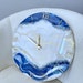 Unique Clock Blue Resin Art Clockepoxy Wall Clockbig Wall Gold&white ...