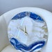 Unique Clock Blue Resin Art Clockepoxy Wall Clockbig Wall Gold&white ...