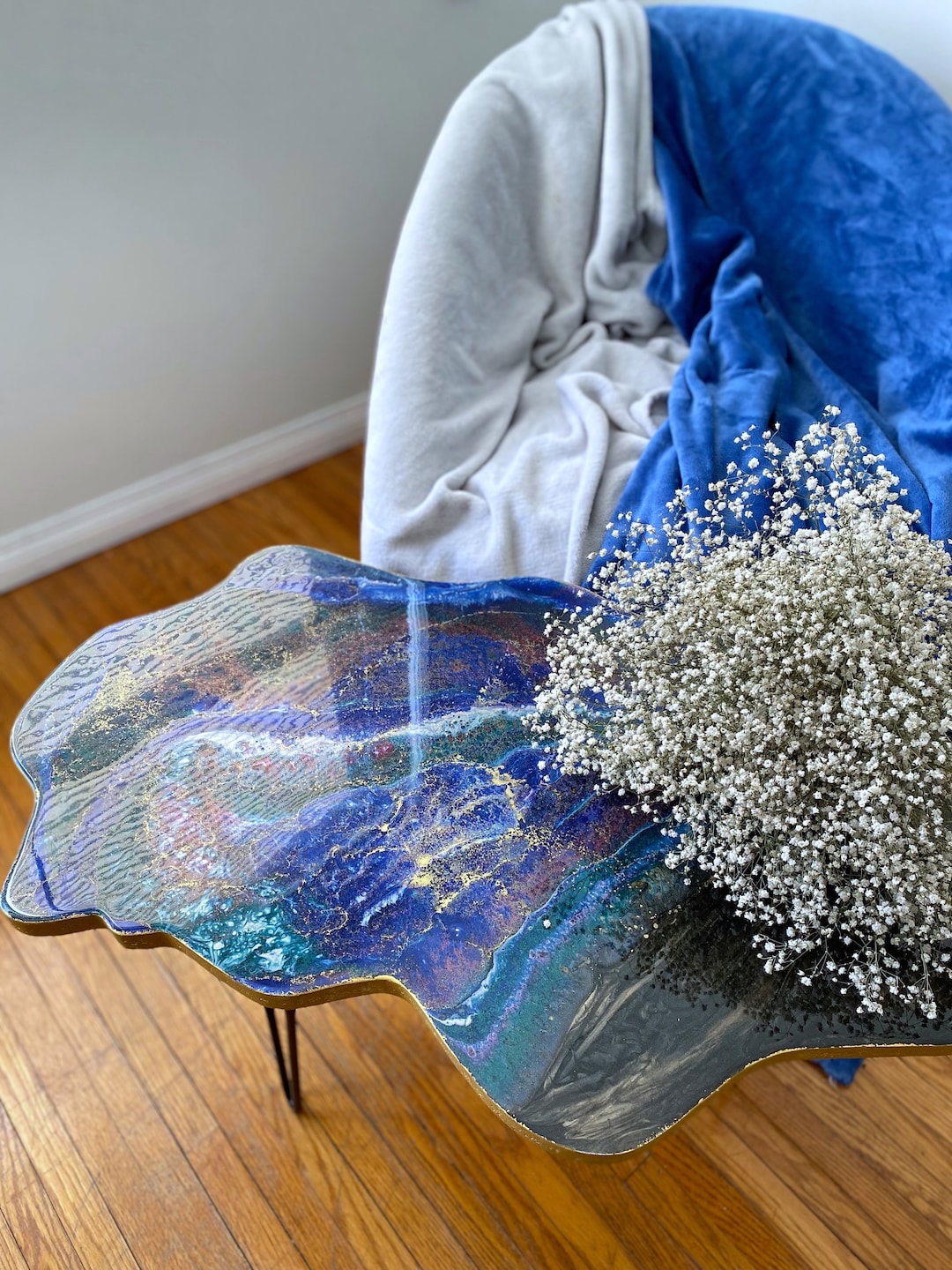 Coffee Unique Table of Unusual Shape,the Large Handmade Geode Resin Art ...