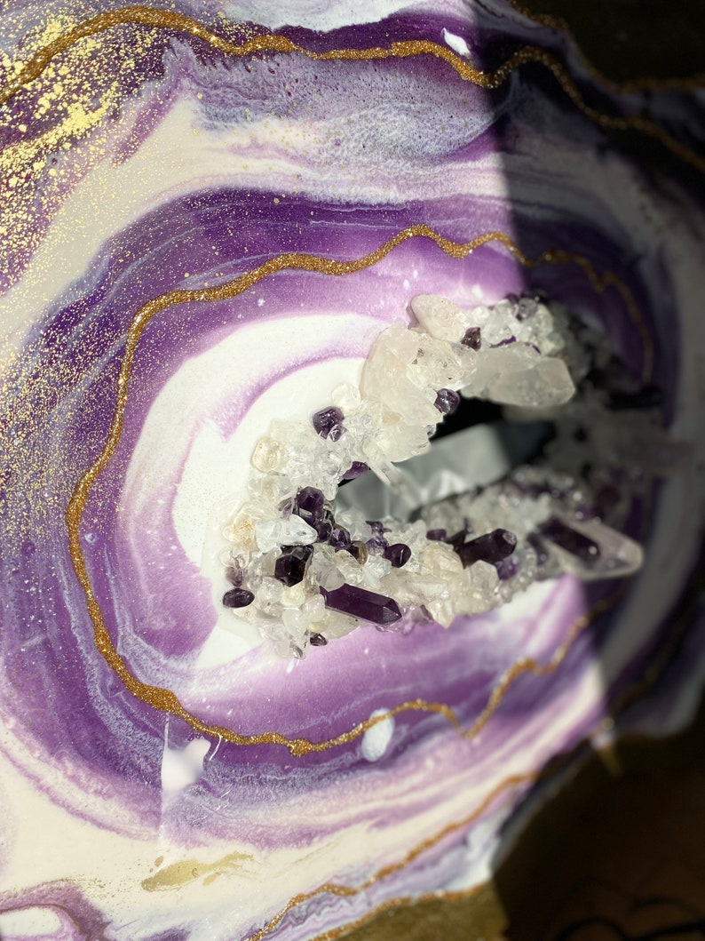 Amethyst Geode Table Unique Epoxy Coffee Table Live Edge - Etsy