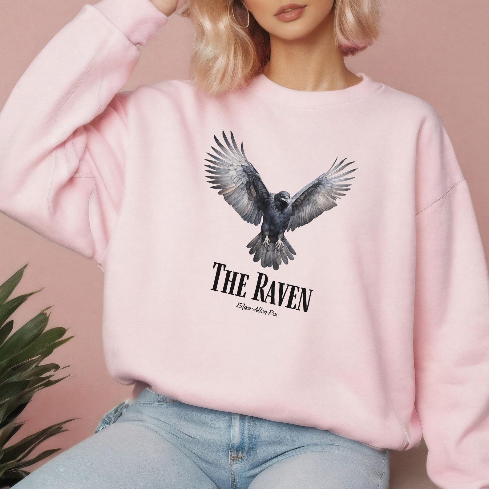 Cozy Sweater THE RAVEN - Poem by Edgar Allan Poe, Crow Sweater, Raven ...