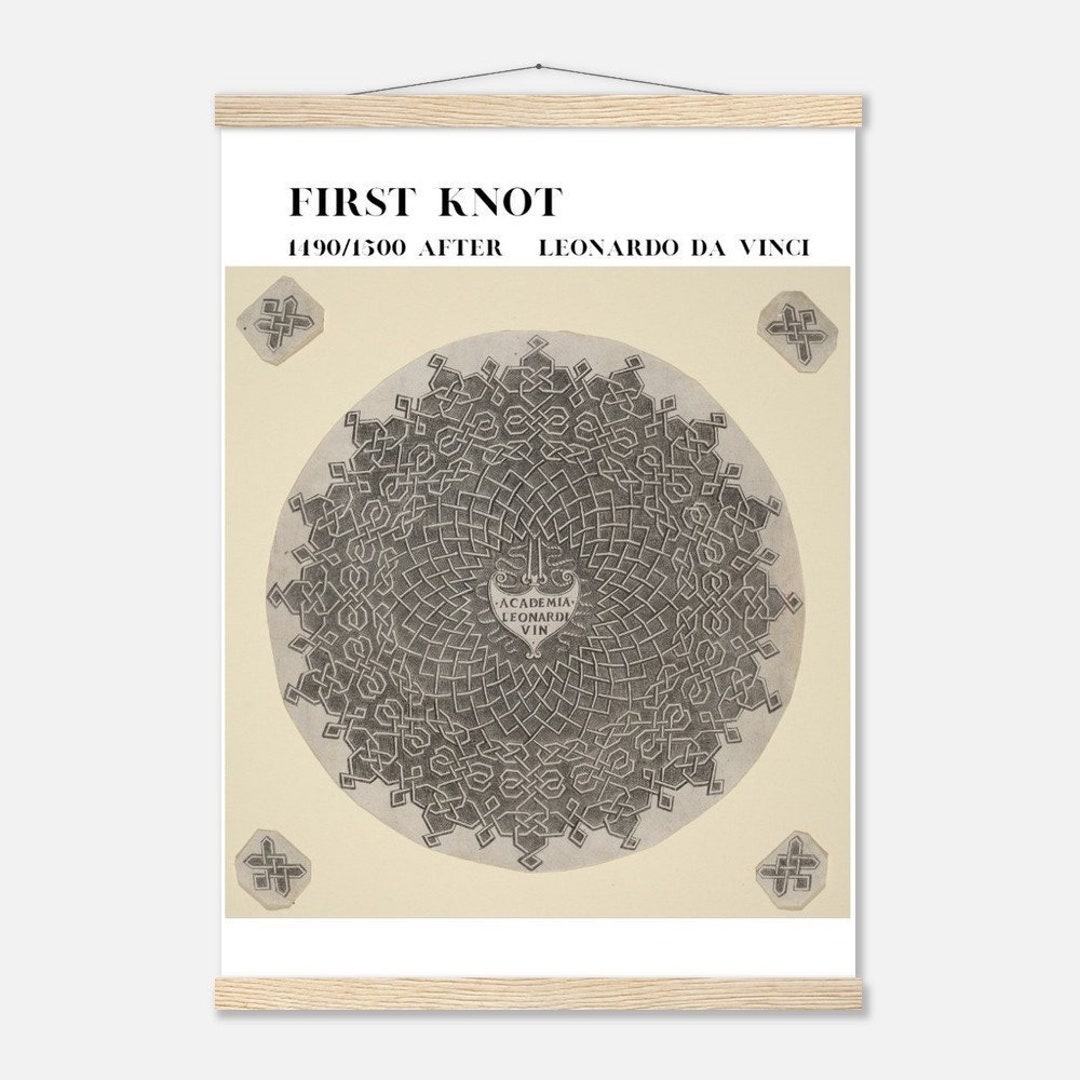Leonardo Da Vinci "first Knot" Premium Poster With Wooden Frame - Frame ...