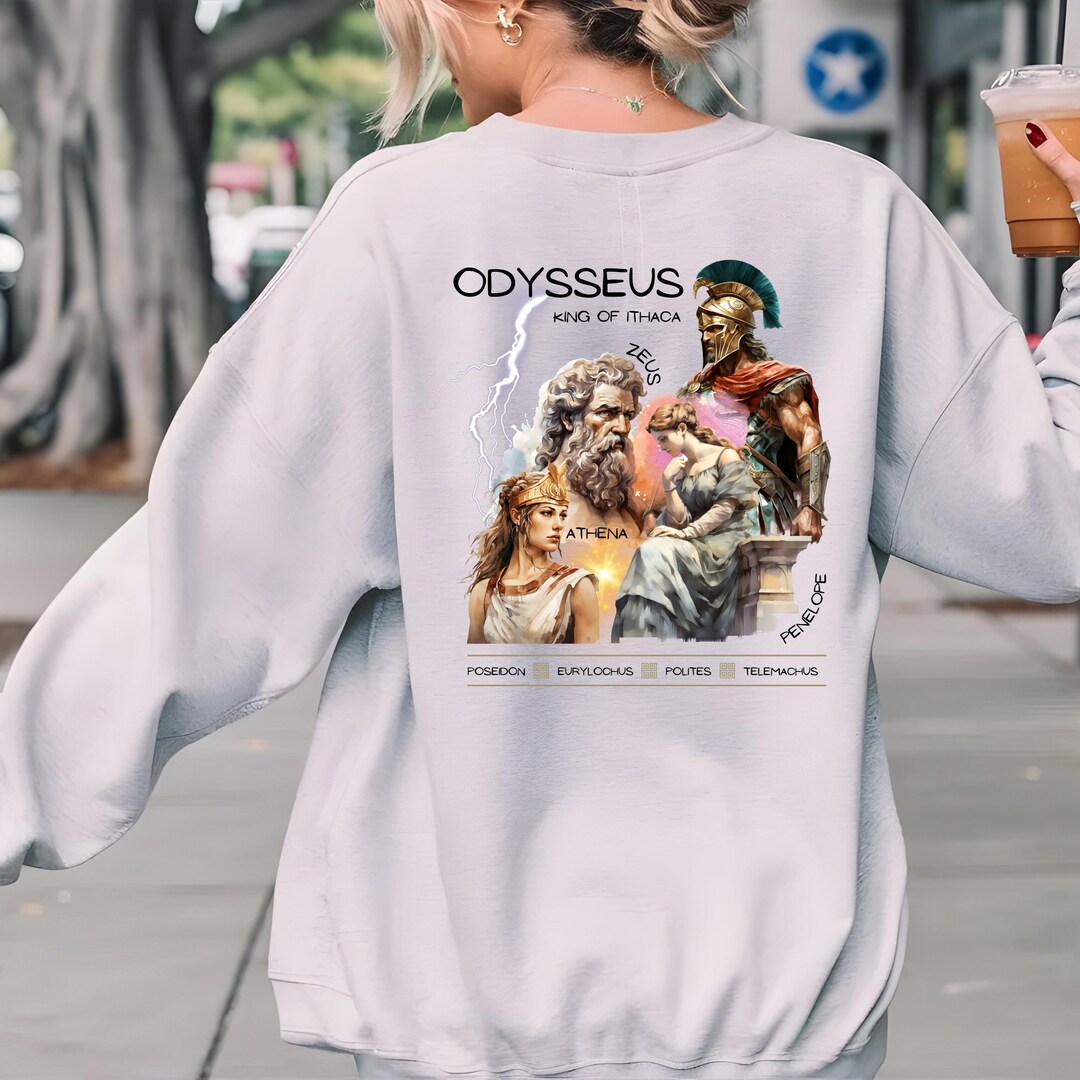 Epic Sweater Odysseus, Musical Odyssey, Zeus Sweater, Back Print ...
