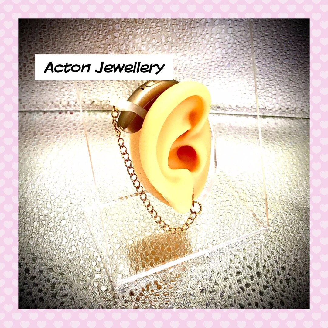 Gold Star Stud Hearing Aid Safety Chain Earring Hearing Aid Jewellery ...