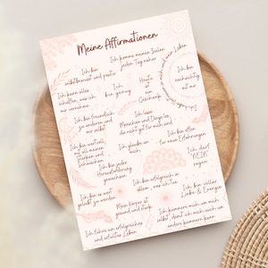 Affirmationsposter Selbstliebe Boho Stil, Tägliche Affirmationen ...