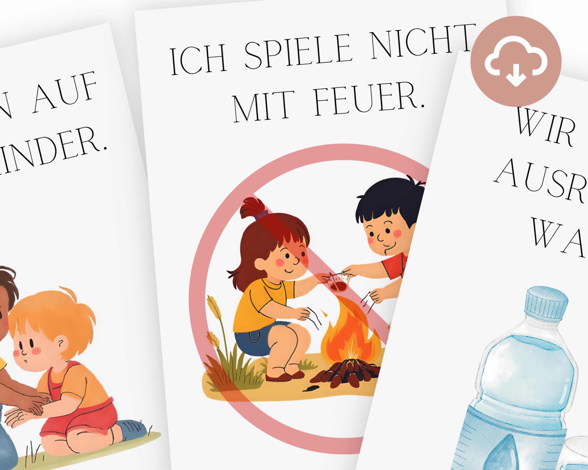 Regelkarten Kita Bildkarten Kindergarten und Kinderkrippe - 108 ...