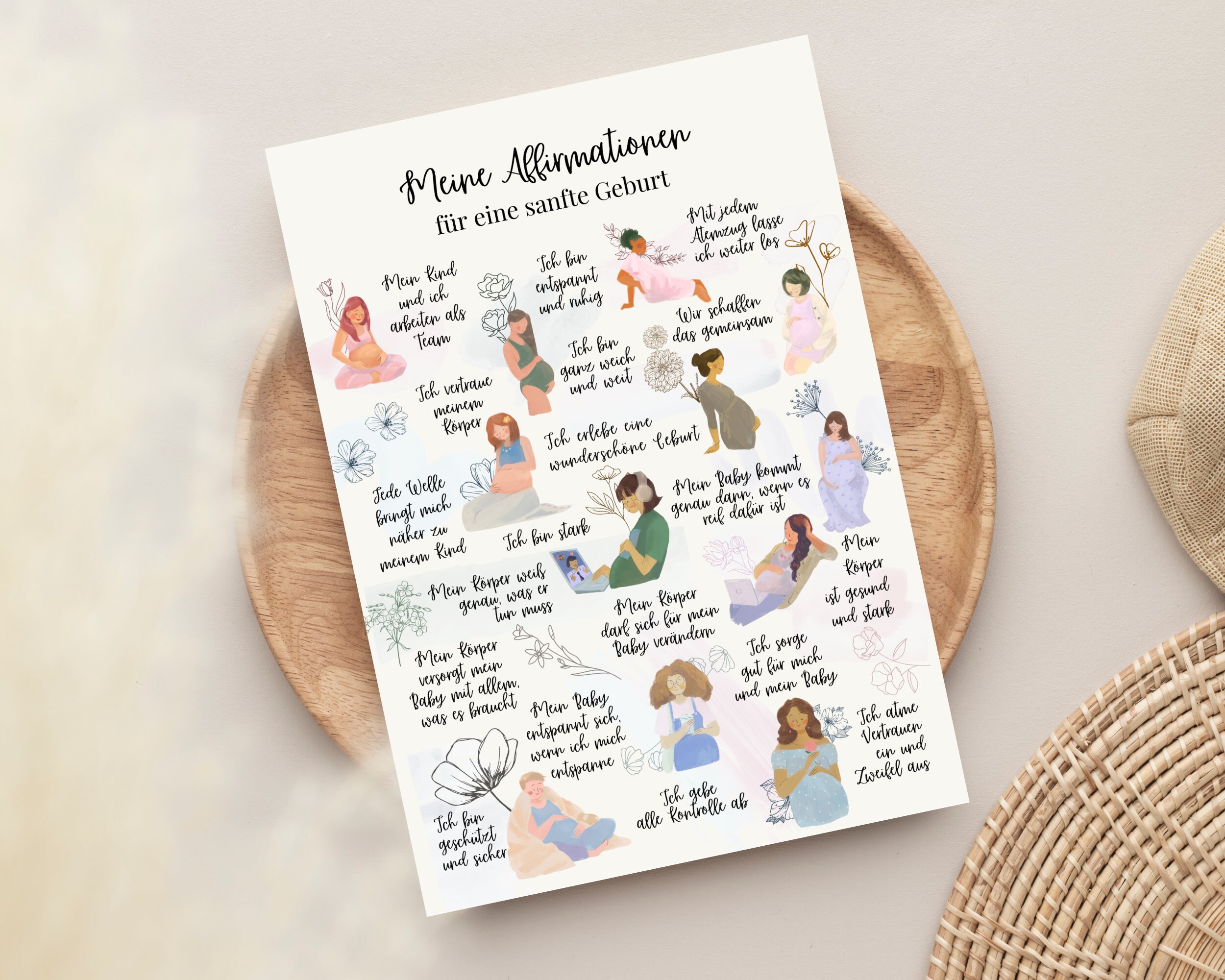 Poster mit Affirmationen für Schwangere, Hebammen und Doulas ...