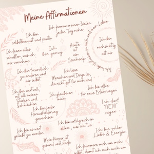 Affirmationsposter Selbstliebe Boho Stil, Tägliche Affirmationen ...