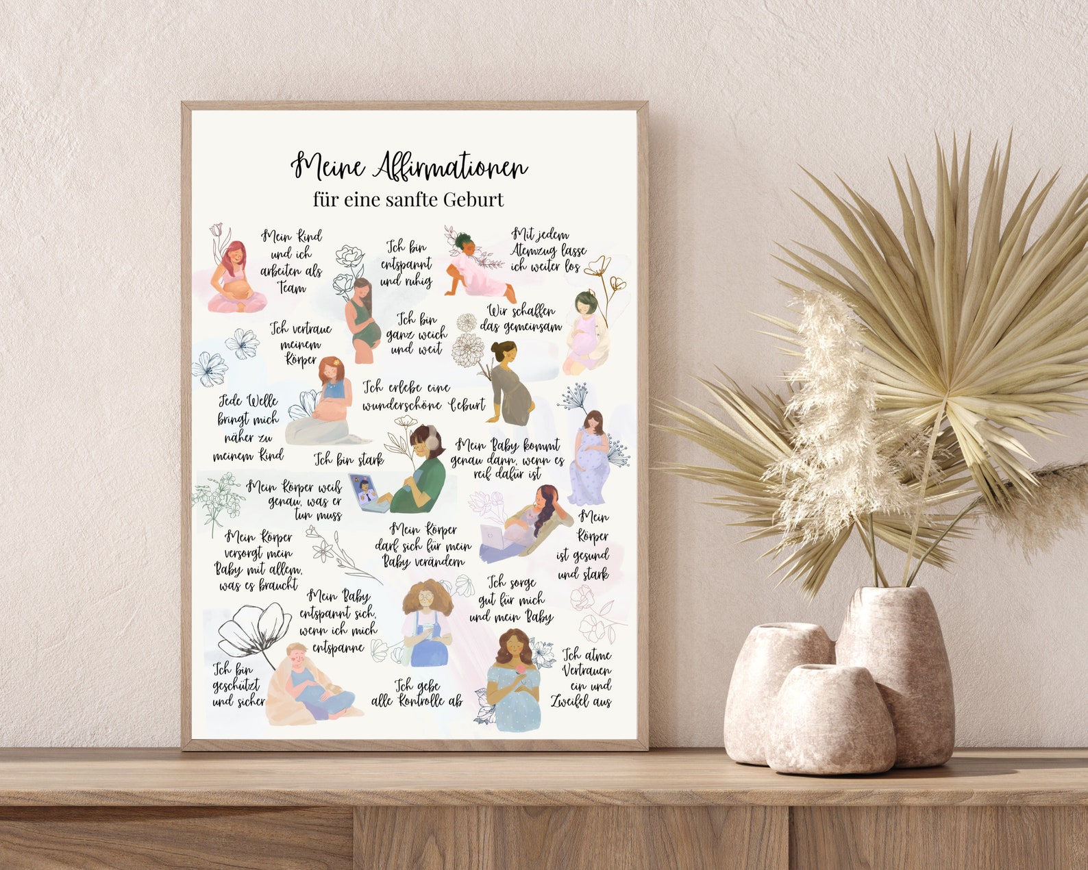 Poster mit Affirmationen für Schwangere, Hebammen und Doulas ...