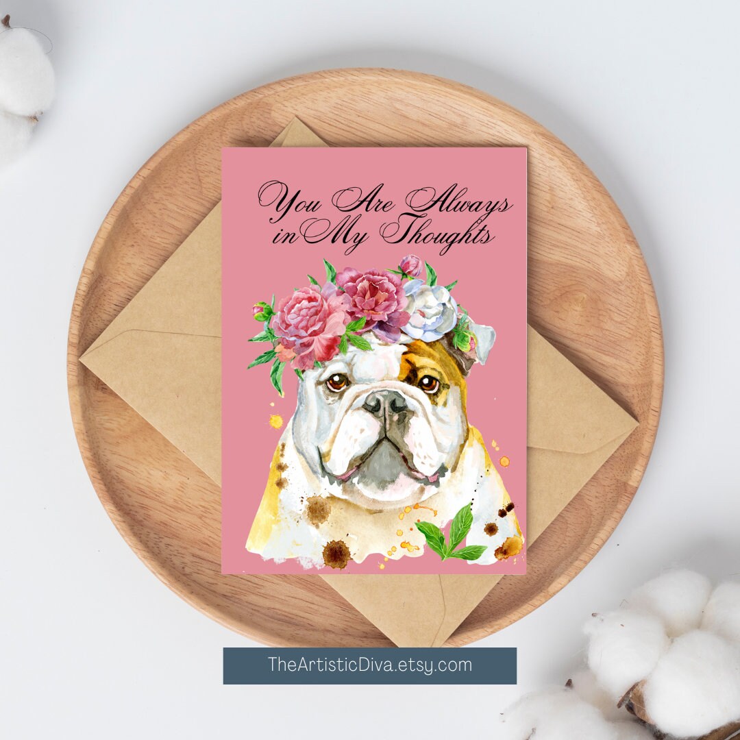 Fancy Watercolor Dog Printable Cards, Immediate Download, Blank Inside ...