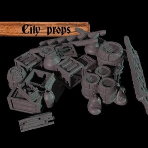 City Props | Miniatures Terrain | 3D Printed 4K | 28mm/32mm D&D - Etsy