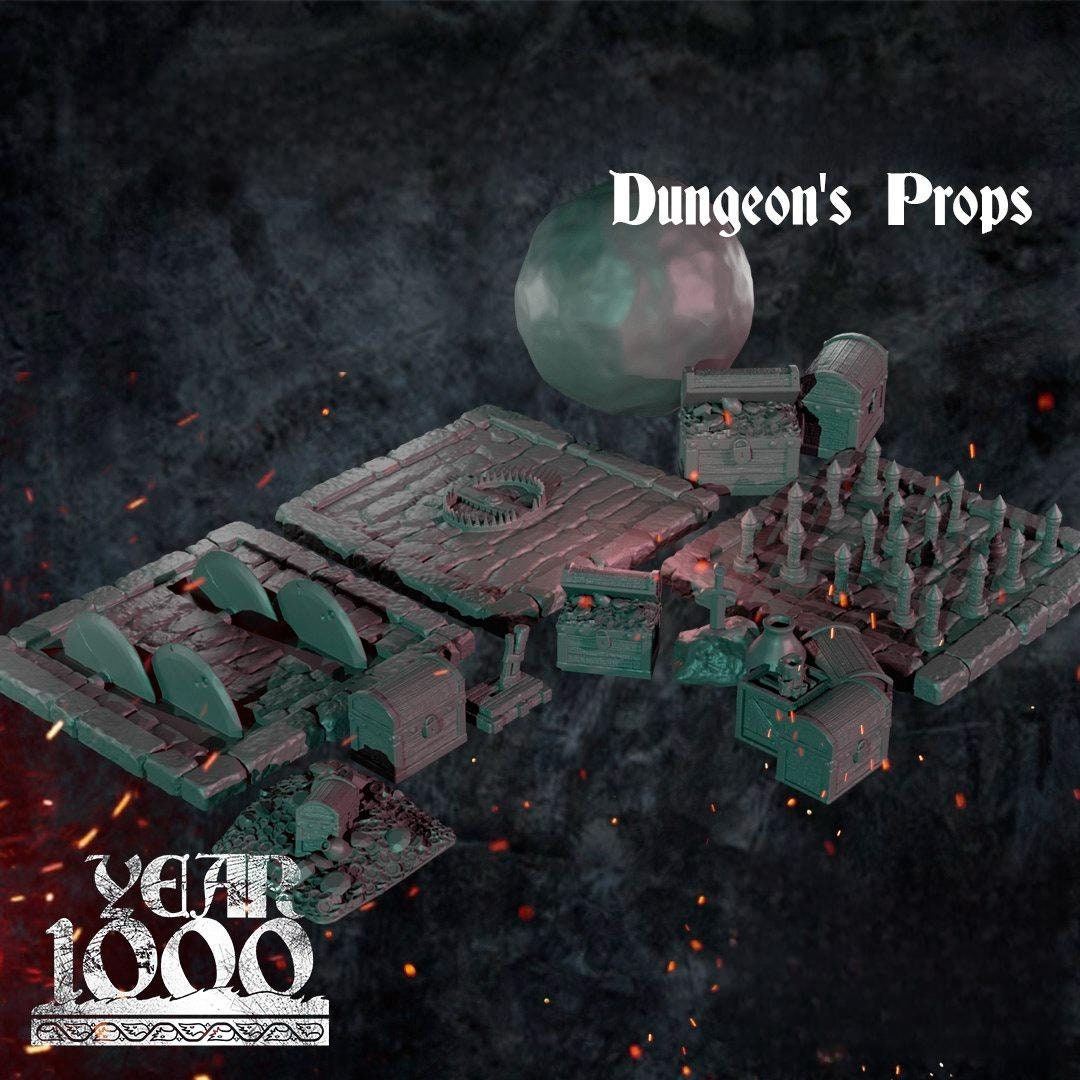 Dungeons Props Miniatures Terrain 3D Printed 4K 28mm/32mm D&D - Etsy