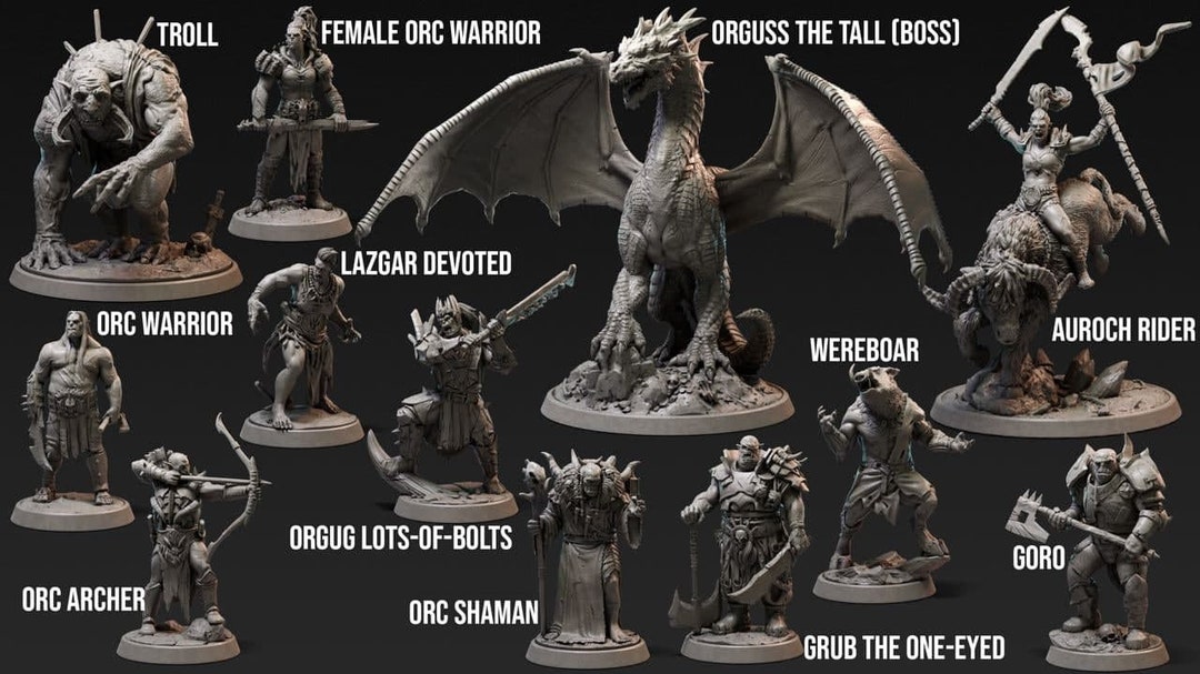 Wargaming the Orc Crew 2 Mini 32/75mm - TOP 4K Details Miniatures - Etsy