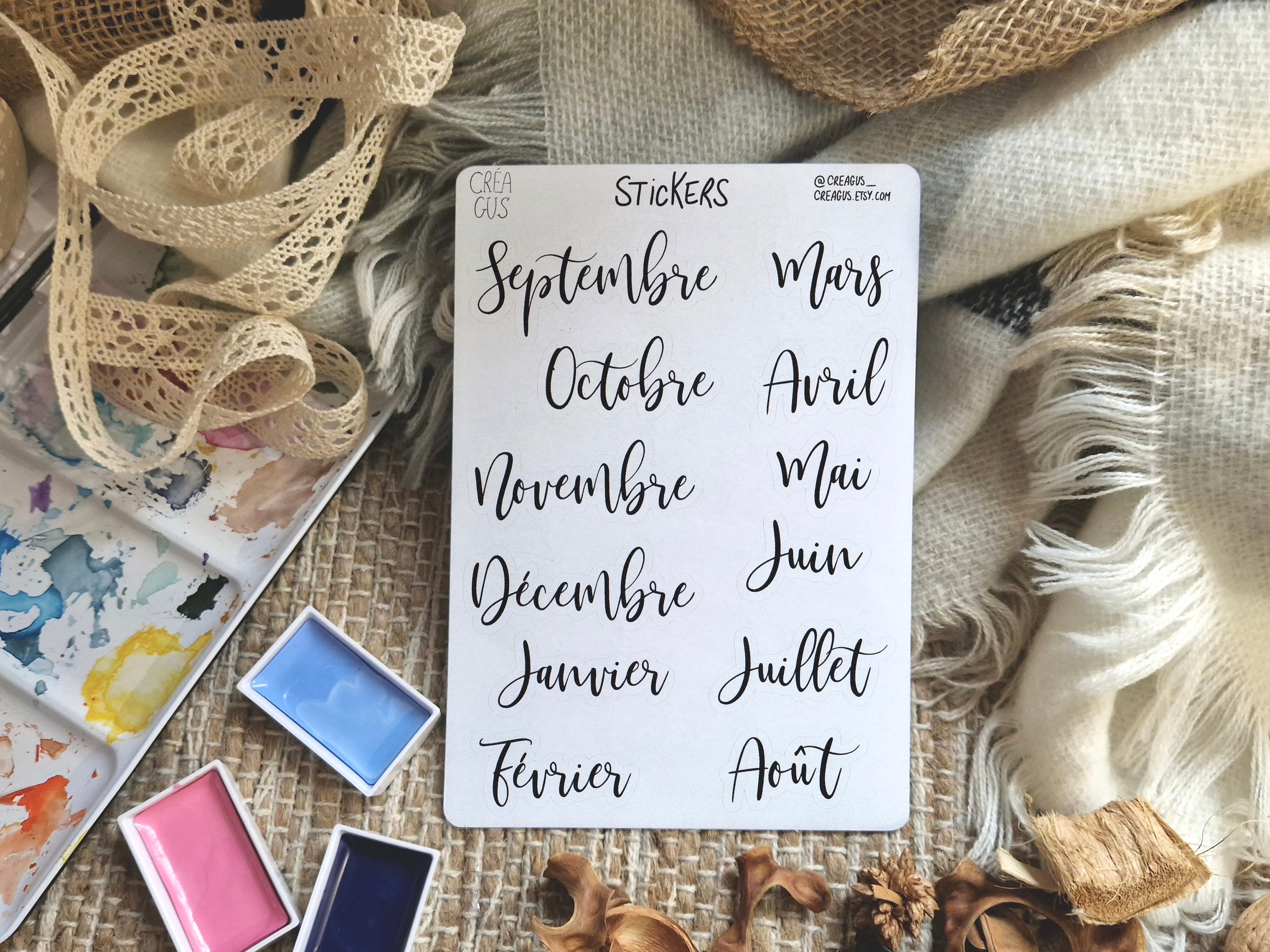 Stickers the 12 Months of the Year Bullet Monthly Journal Bujo Agenda ...