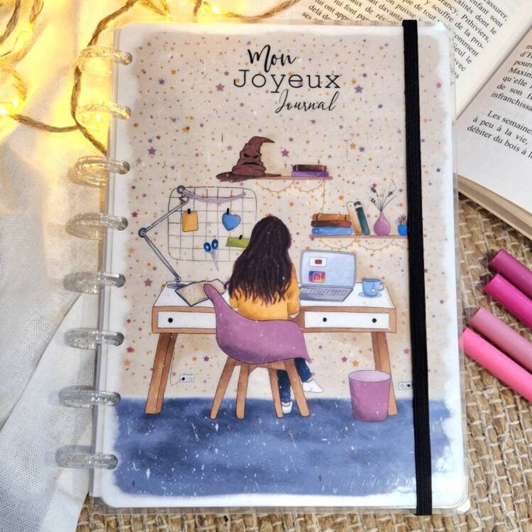 Dot Notebook Perpetual Agenda Illustrated Cover A5 Bullet Journal Happy ...