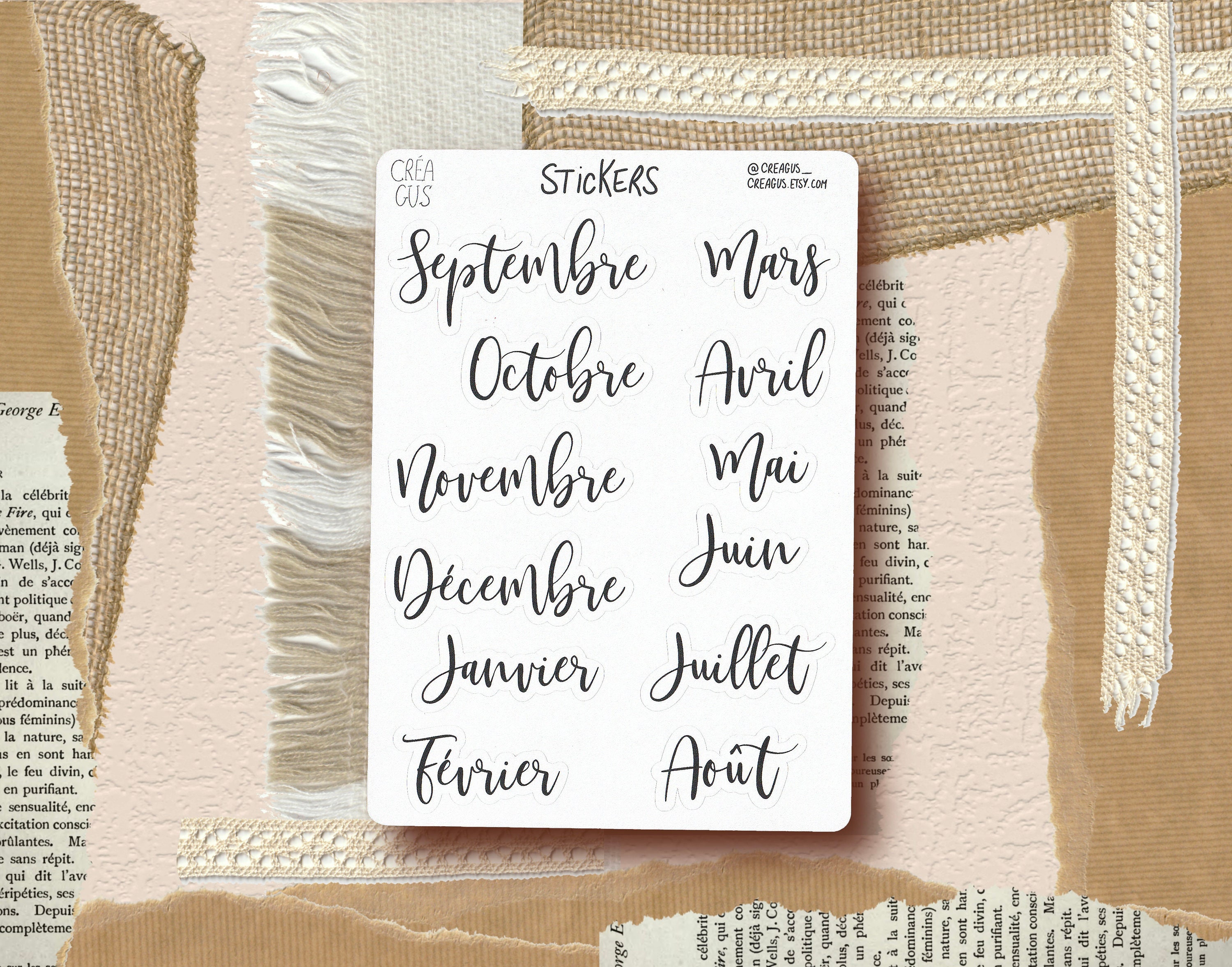 Stickers the 12 Months of the Year Bullet Monthly Journal Bujo Agenda ...