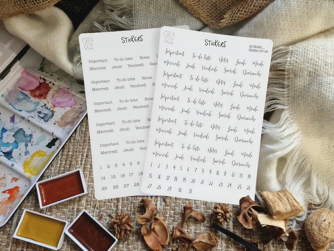 Stickers Days of the Week Bullet Journal To-do List Notes Date Monthly ...