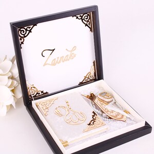 Personalized Islamic Gift Set, Dua Book Hijab Dhikr Counter Bookmark ...