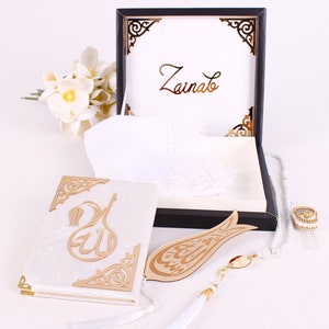 Personalized Islamic Gift Set, Dua Book Hijab Dhikr Counter Bookmark ...