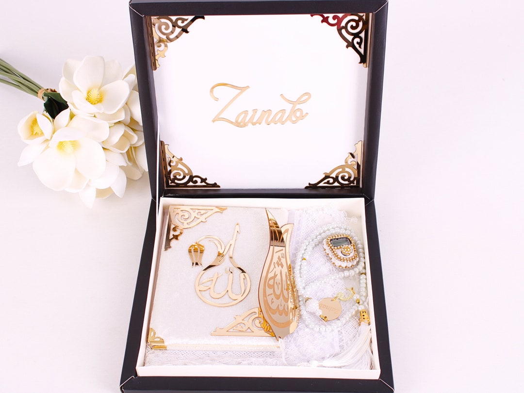 Personalized Islamic Gift Set, Dua Book Hijab Dhikr Counter Bookmark ...