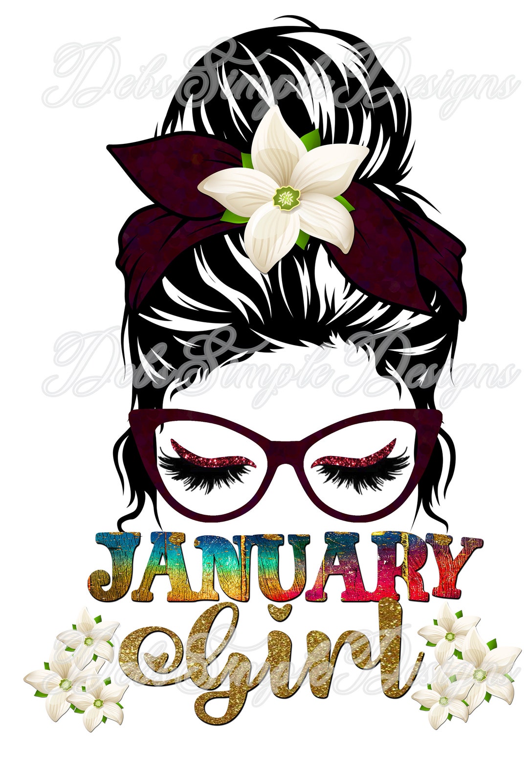 January Birthday Girl, Messy Bun, Mom Bun Burgundy - Etsy