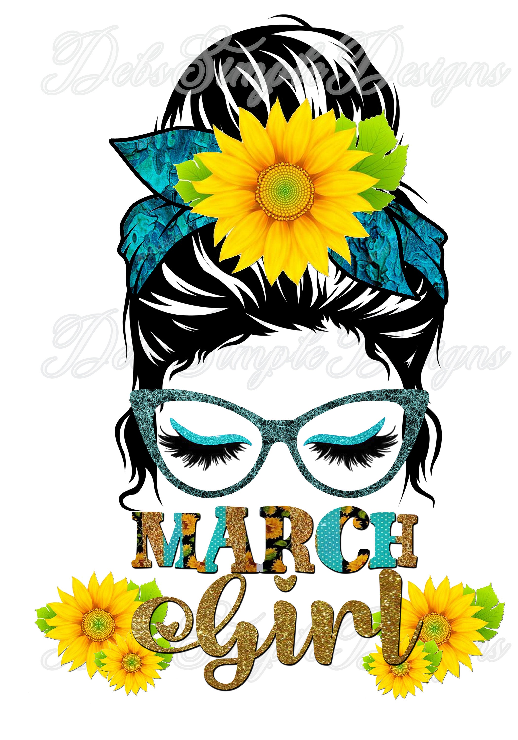March Birthday Girl, Messy Bun, Mom Bun - Etsy