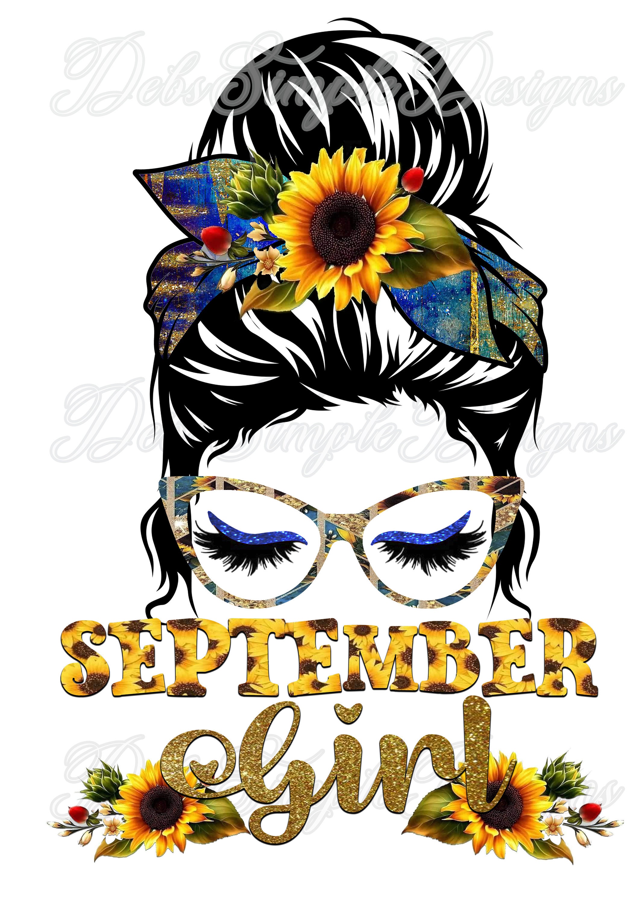 September Birthday Girl, Messy Bun, Mom Bun - Etsy