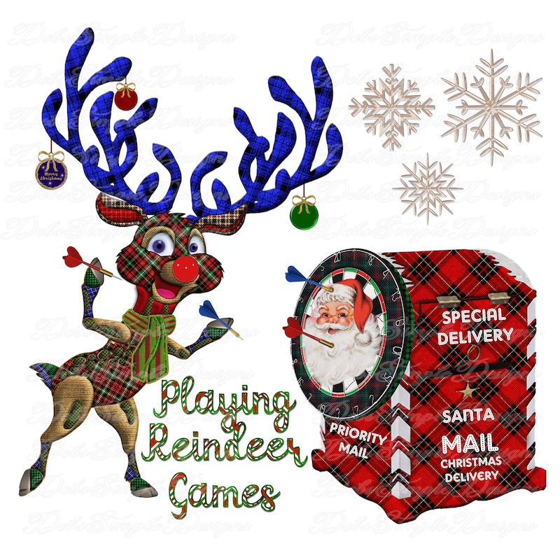 Reindeer Games Clipart - Etsy