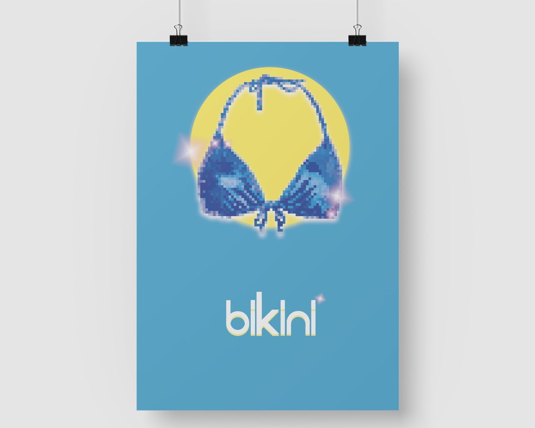 Blue Bikini, Pixel Art, 8-bit. Art Print 50 X 70 Cm - Etsy